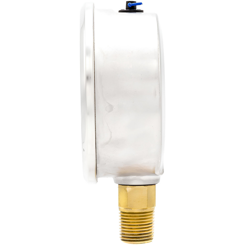 ESP Pro - Pressure Gauge: 4" Dial Dia, -30 to 100 psi, 1/2" NPT, Bottom ...