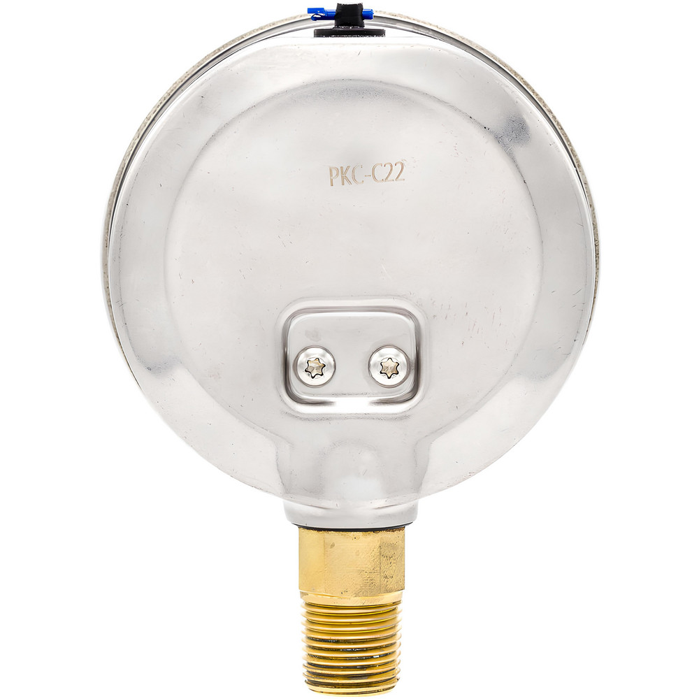 ESP Pro - Pressure Gauge: 4" Dial Dia, -30 to 100 psi, 1/2" NPT, Bottom ...