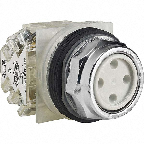 Schneider Electric - 30mm Mount Hole, Extended Straight, Pushbutton Switch with Contact Block ...