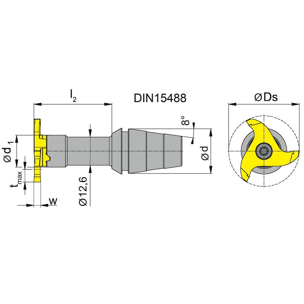HORN - Replaceable Tip Milling Shanks: Shank Type: Cylindrical; Shank ...