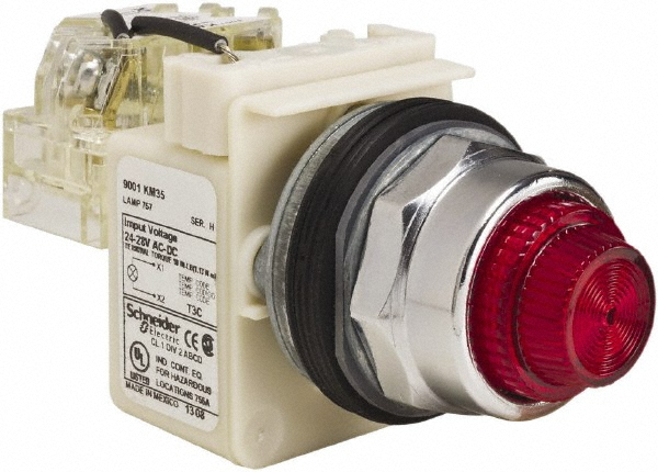 Schneider Electric - 24-28 VAC/VDC Red Lens Indicating Light | MSC Direct