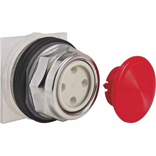 Schneider Electric - 30mm Mount Hole, Extended Straight, Pushbutton Switch with Contact Block ...