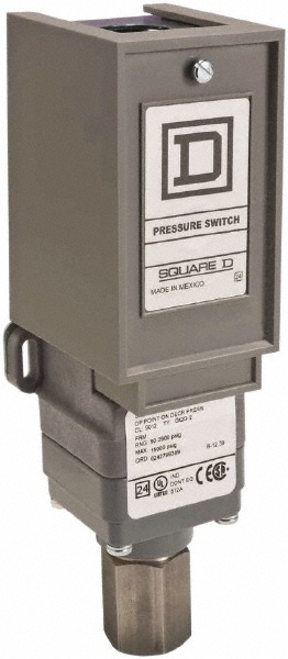 Square D - 1 NEMA Rated, SPDT, 170 to 5,600 psi, Electromechanical ...