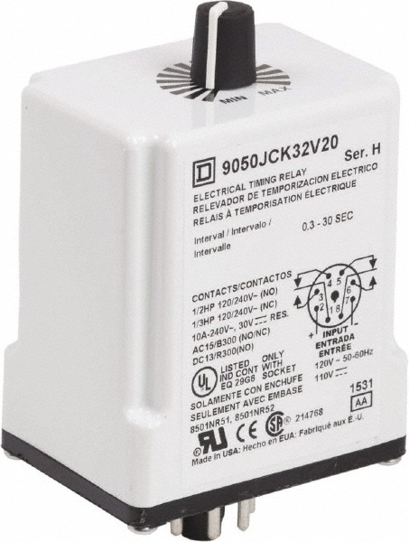 Square D - DPDT Time Delay Relay - 49926223 - MSC Industrial Supply