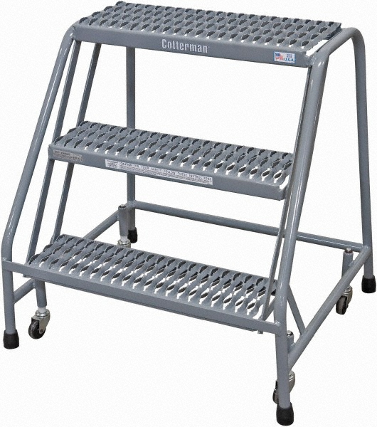 Cotterman - Steel Rolling Ladder: 450 lb Capacity, 3 Step | MSC Direct