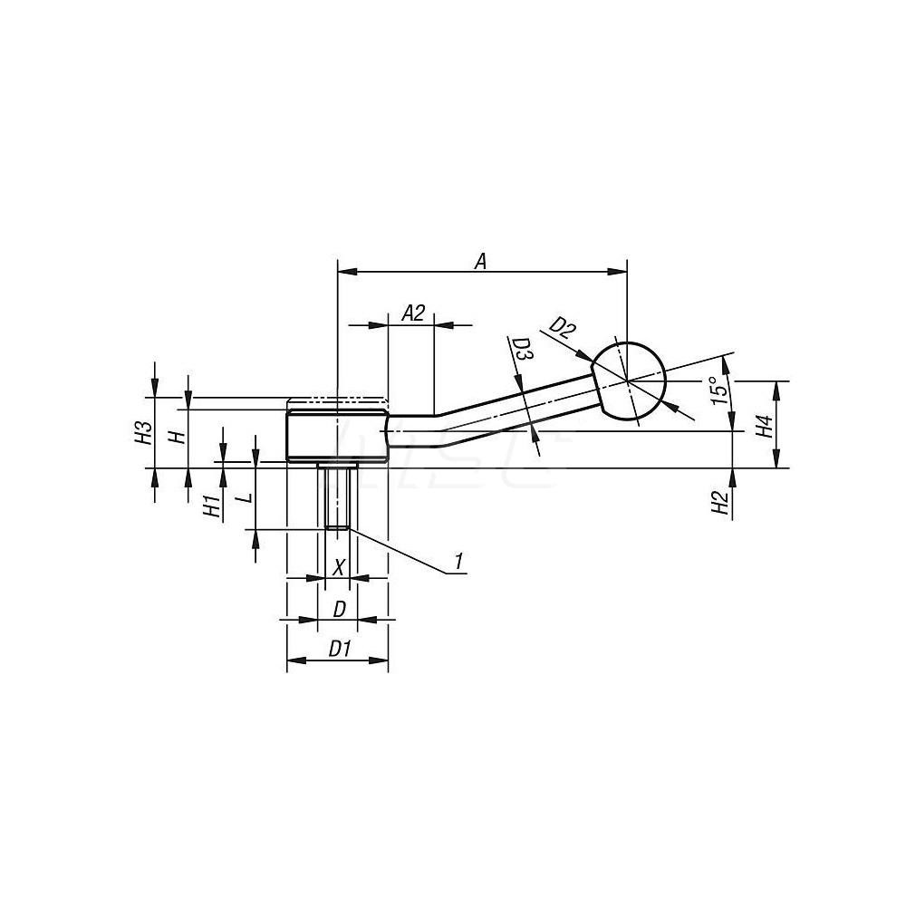 KIPP - Adjustable Clamping Handle: Adjustable Tension Lever, M8x1.25 ...