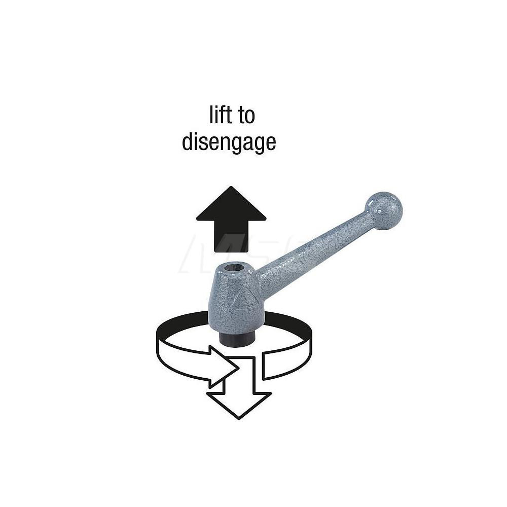 KIPP - Adjustable Clamping Handle: Adjustable, 3/8-16 Thread, Steel ...