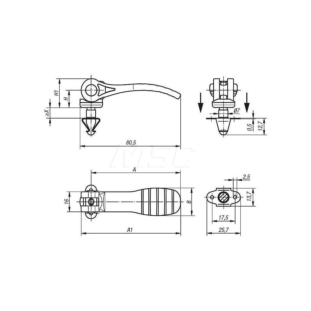 KIPP - Adjustable Clamping Handle: Adjustable Cam Lever, Fiberglass ...