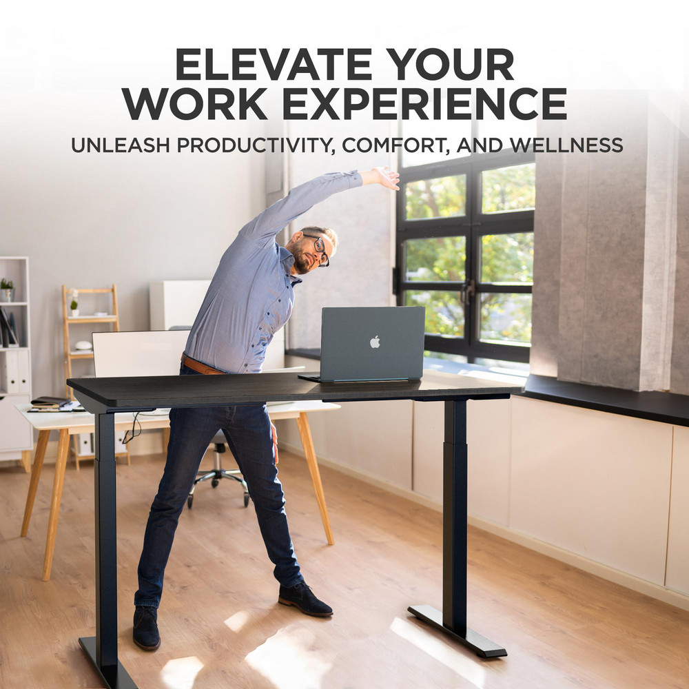 Uncaged Ergonomics - Double Pedestal Desk: MDF Top, Black with Black ...