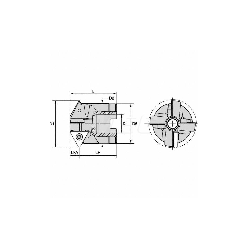 Kennametal - Indexable Thread Mill: 2.046" Cut Dia, 1.58" Max Hole ...