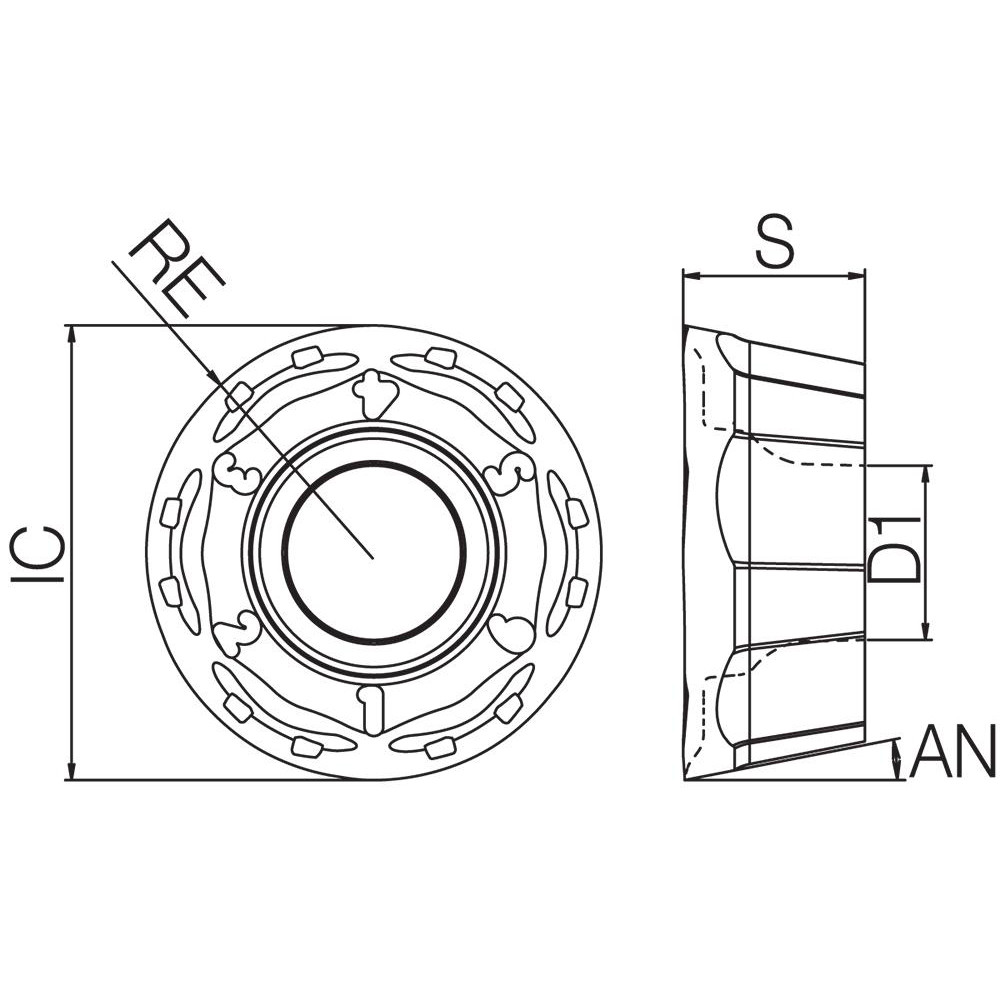 Kyocera - Milling Insert: ANSI RDGT0803M0ERGMPR1535, ISO RDGT0803M0ER ...