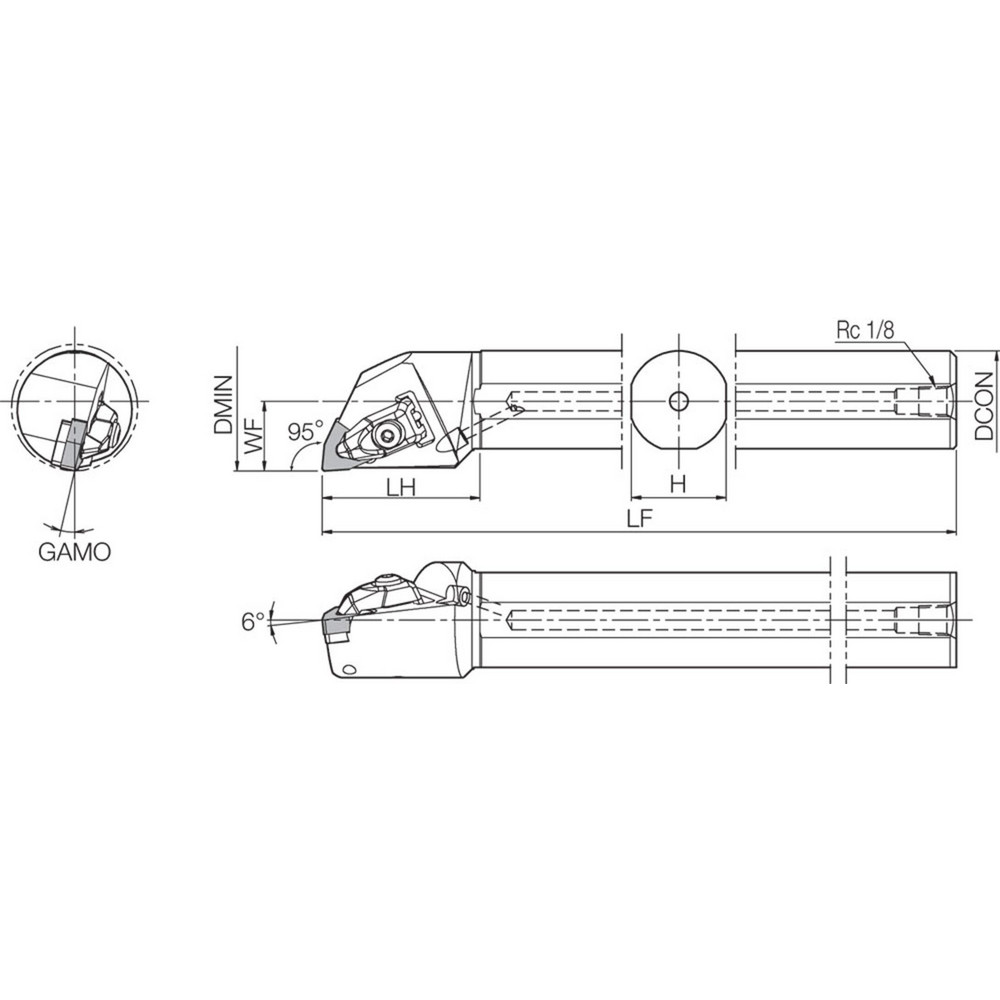 Kyocera - Indexable Boring Bar: 32.00 mm Min Bore, Left Hand, 25.00 mm ...