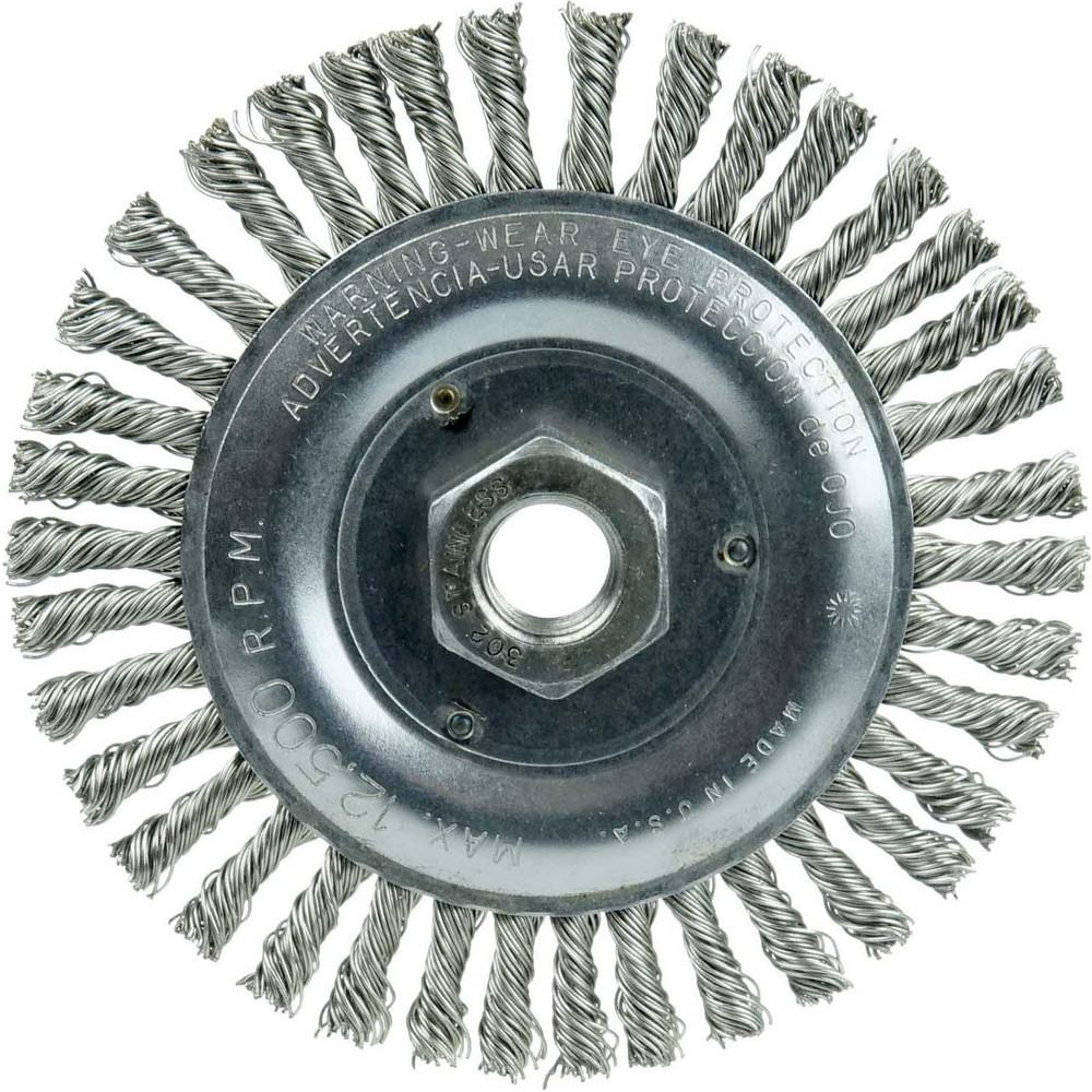 Weiler - Wheel Brush: 7" Wheel Dia, 3/16" Face Width, 0.0200" Wire Dia ...