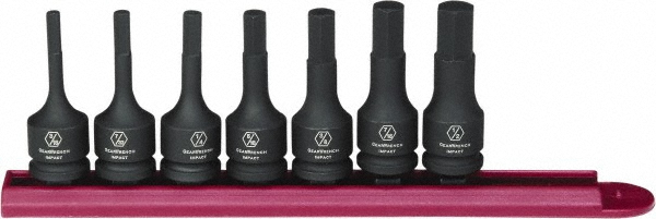 GEARWRENCH - 7 Piece 3/8" Drive Inch Impact Hex Bit Socket Set - 50634880 - MSC Industrial Supply