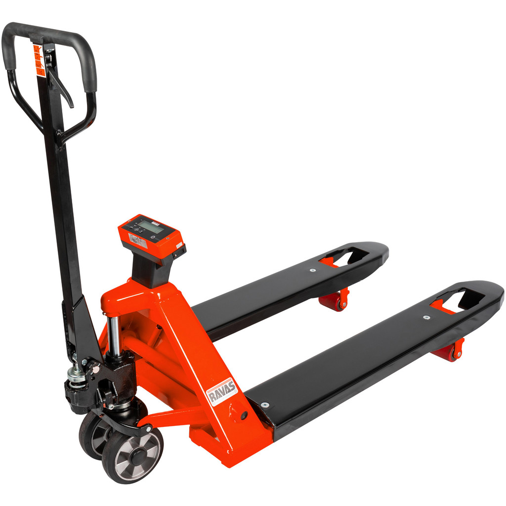 Ravas - Manual Pallet Truck with Scale: 5000 lb Capacity, 27 " OAW, 48 ...