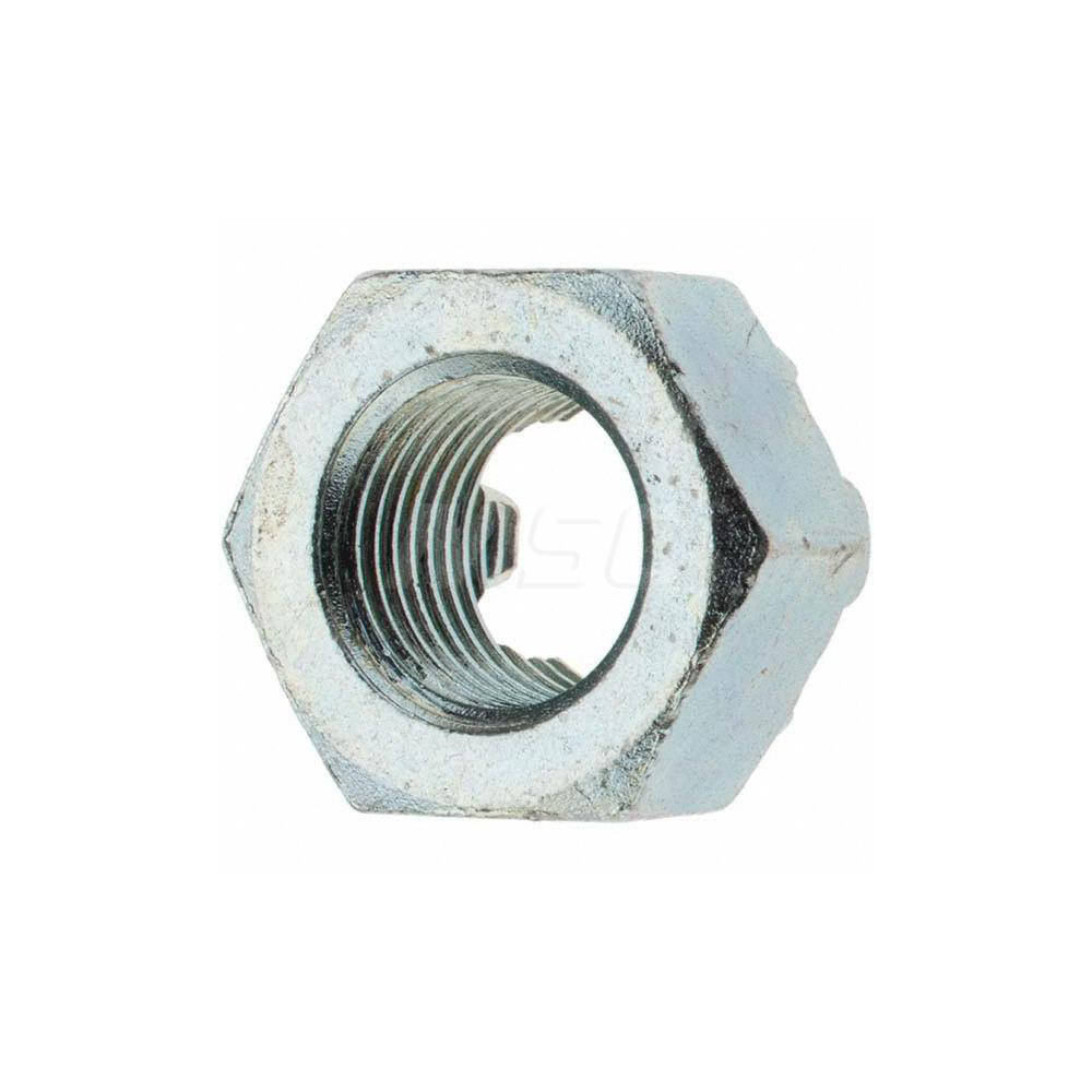 Value Collection - Castle Lock Nut: 9/16-18, Grade 5 Steel, Zinc Finish ...