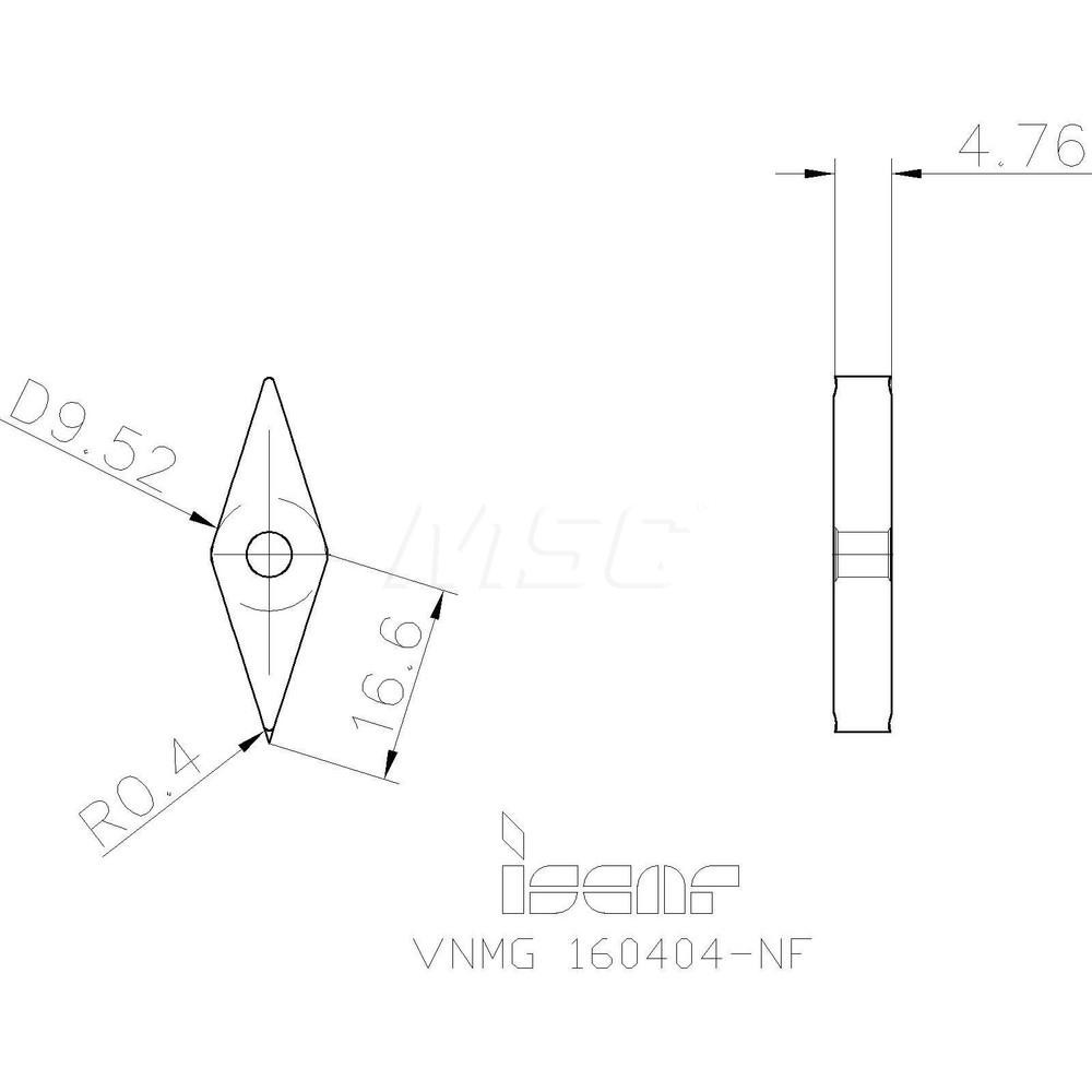Iscar - Turning Insert: VNMG 331-NF IC8150, Carbide | MSC Direct