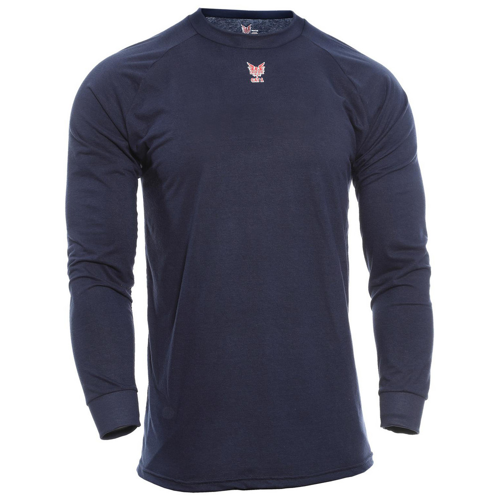 National Safety Apparel - Base Layer Shirt: Cotton, Large, Navy Blue ...
