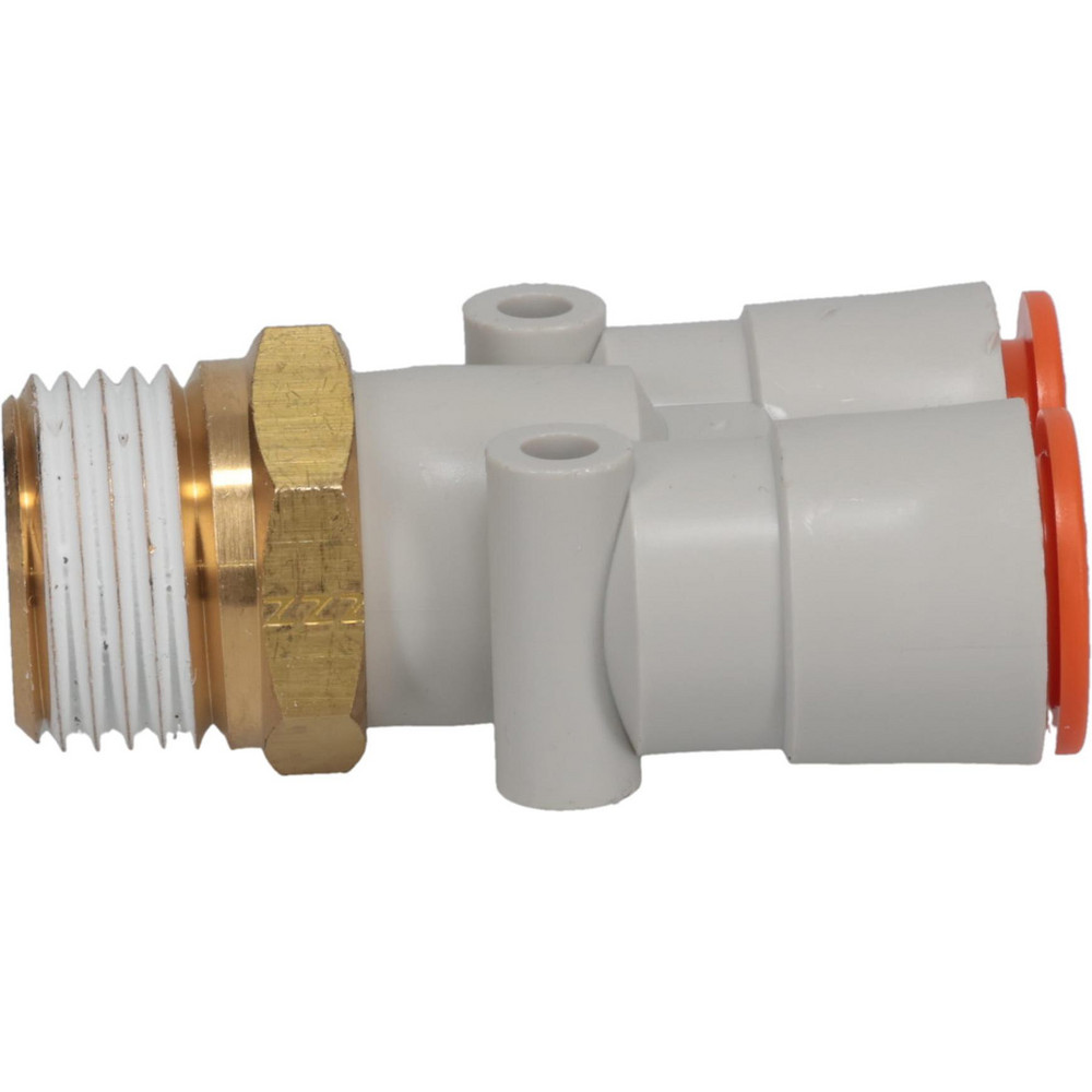 SMC PNEUMATICS - Push-to-Connect Push-to-Connect Fitting: Y Connector, NPT, 1/2" OD | MSC Direct