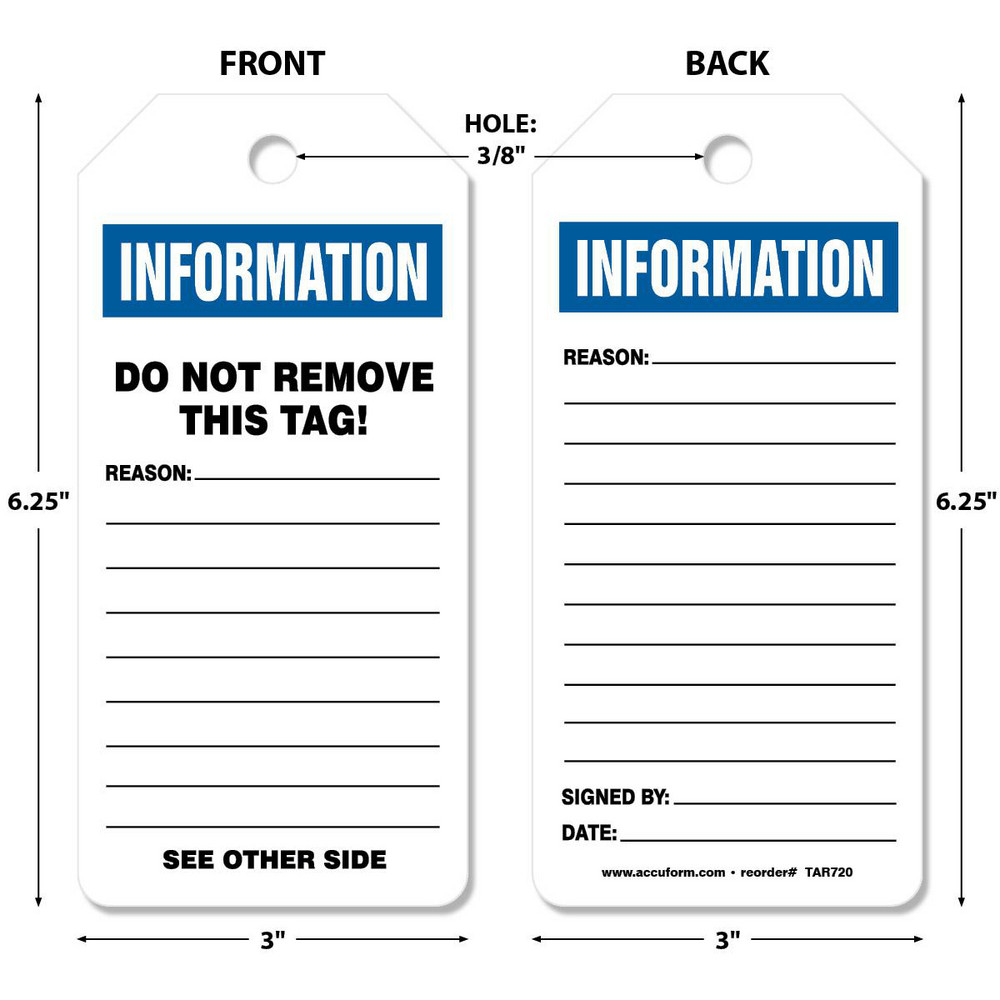AccuformNMC - General Information Tag: Rectangle, 6-1/4" High ...