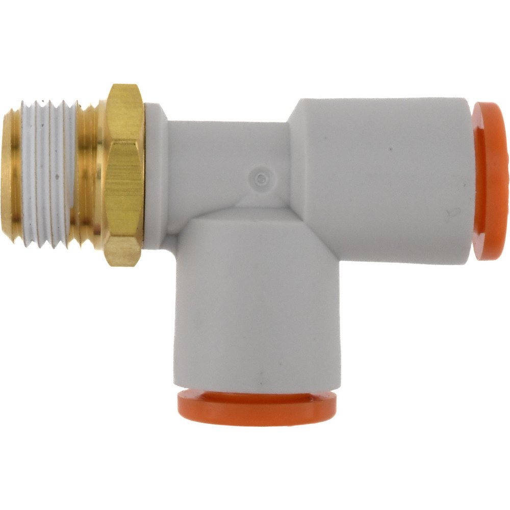 SMC PNEUMATICS - Push-to-Connect Push-to-Connect Fitting: Run Tee, NPT, 1/4" OD | MSC Direct