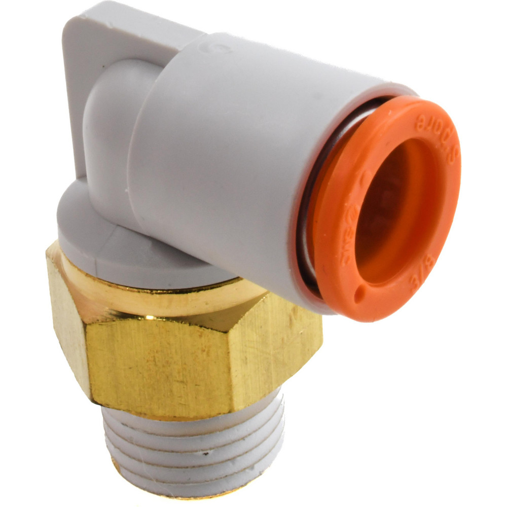 SMC PNEUMATICS - Push-to-Connect Push-to-Connect Fitting: Elbow, NPT, 3/8" OD | MSC Direct