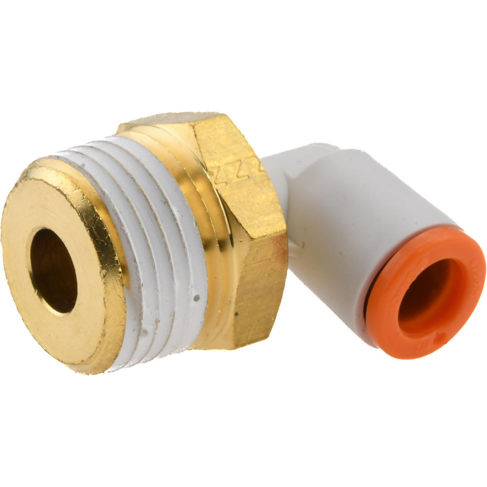 SMC PNEUMATICS - Push-to-Connect Push-to-Connect Fitting: Elbow, NPT, 1/4" OD | MSC Direct