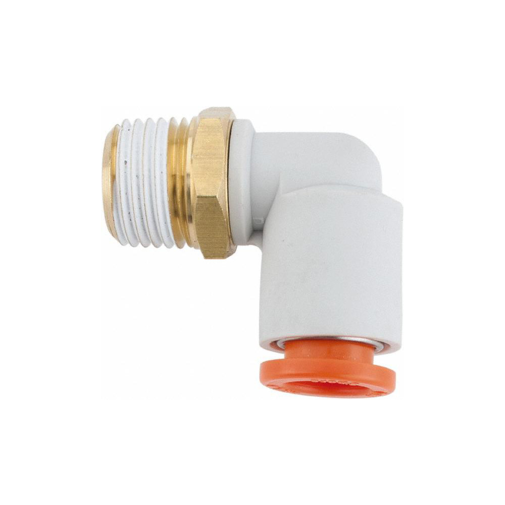 SMC PNEUMATICS - Push-to-Connect Push-to-Connect Fitting: Elbow, NPT, 1/4" OD | MSC Direct