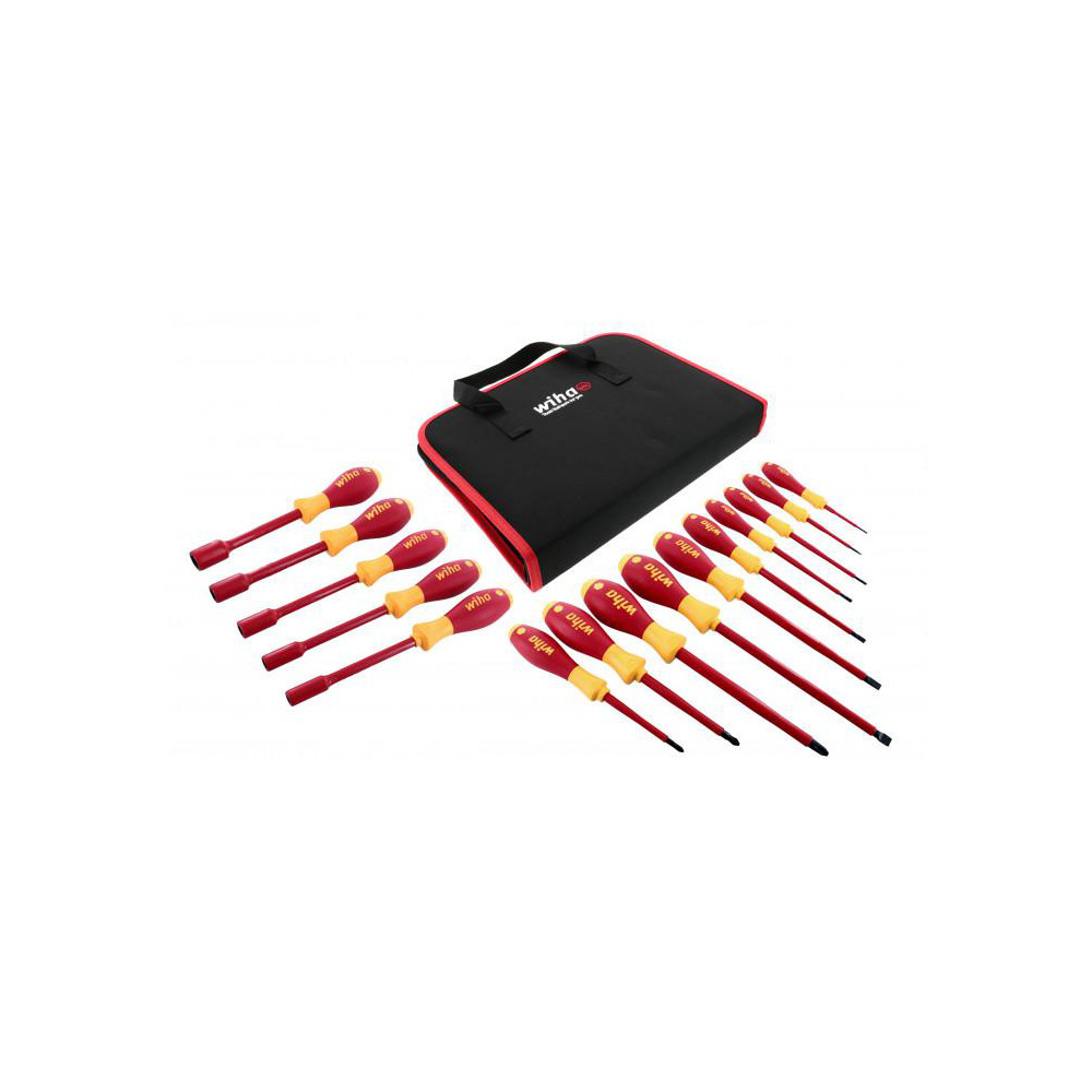 Wiha - Nut Driver Set: 15 Pc, 1/4 to 1/2", Ergonomic Handle | MSC Direct