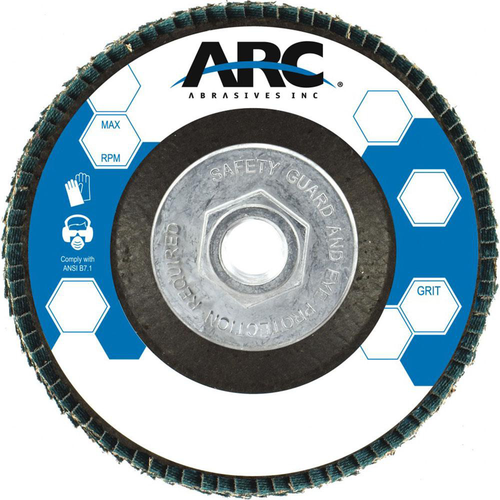ARC Abrasives - Flap Disc: 4-1/2" Dia, 36 Grit, Zirconia Alumina, Type ...