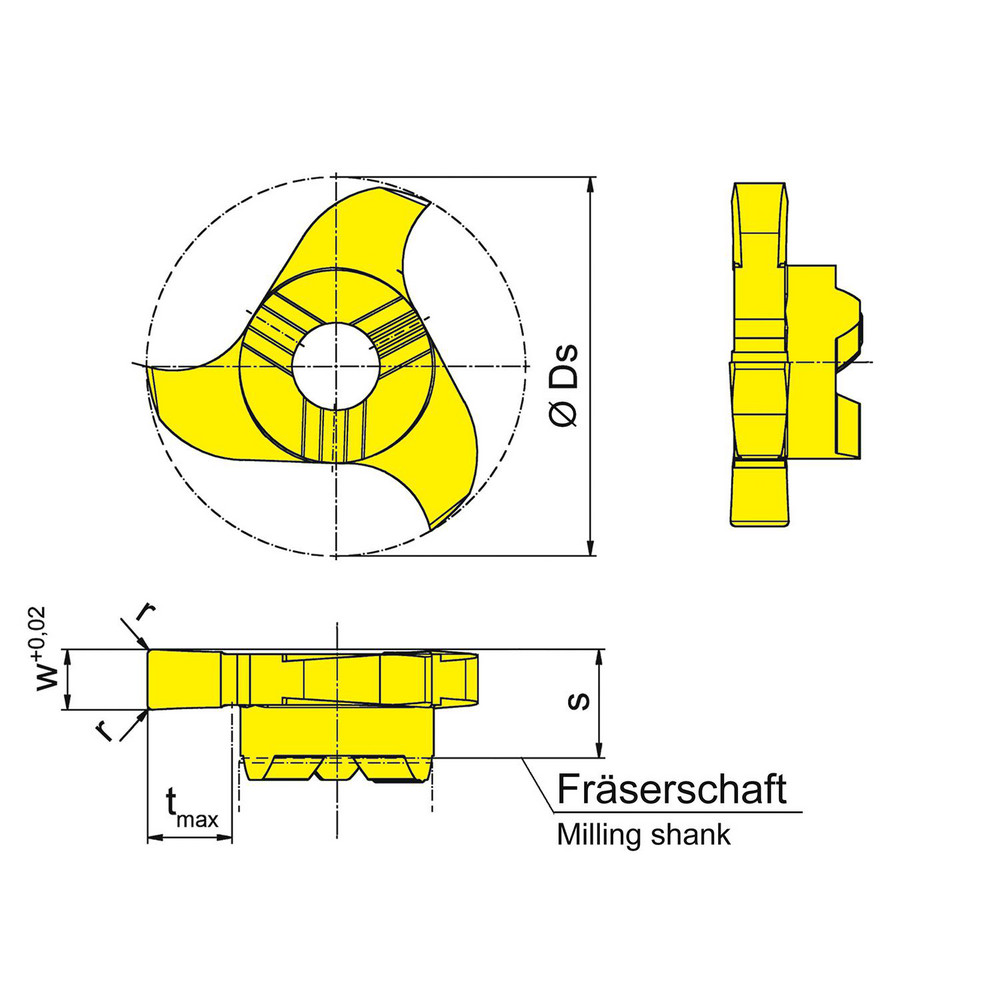 HORN - Thread Mill Milling Tip Insert: 308025000 AS45, Carbide | MSC Direct
