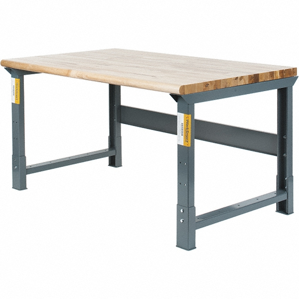 Value Collection - Work Bench: 60" Wide, 36" Deep, Maple Top, Gray ...