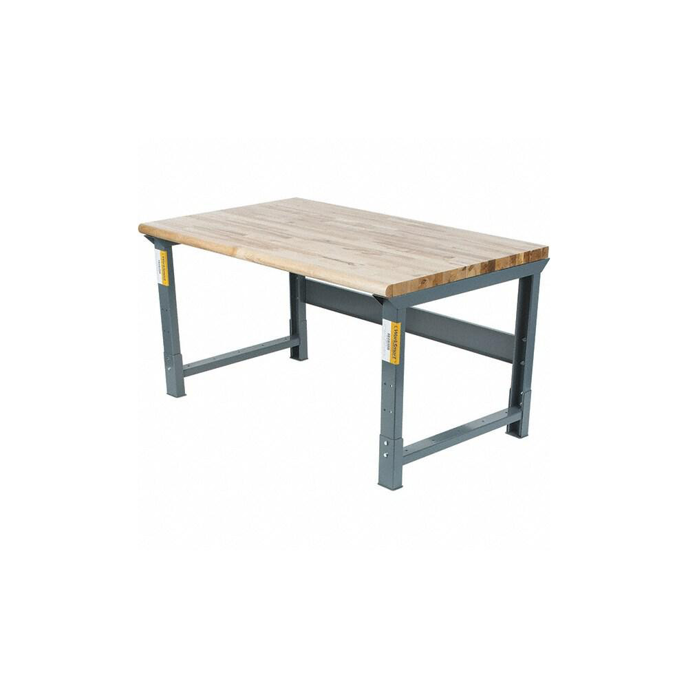 Value Collection - Work Bench: 60" Wide, 36" Deep, Maple Top, Gray ...