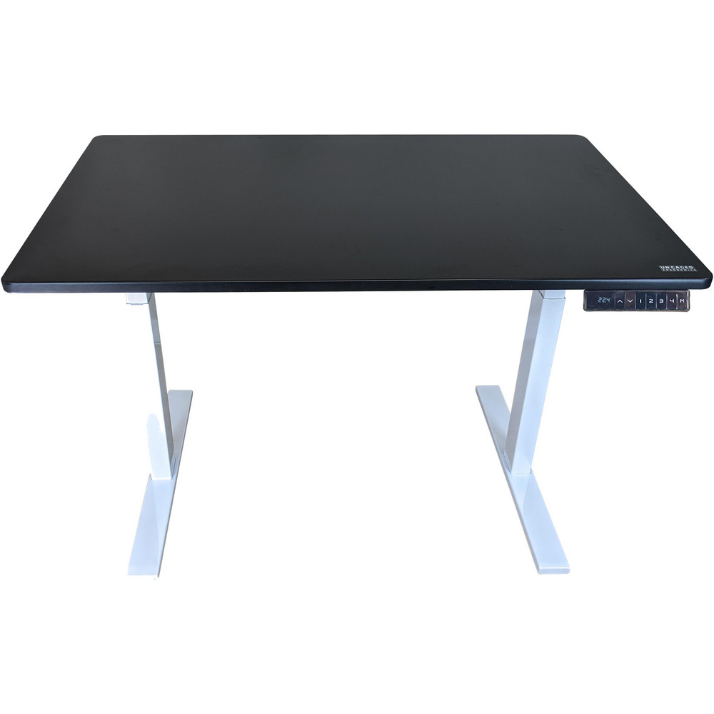 Uncaged Ergonomics - Double Pedestal Desk: MDF Top, White & Black | MSC ...