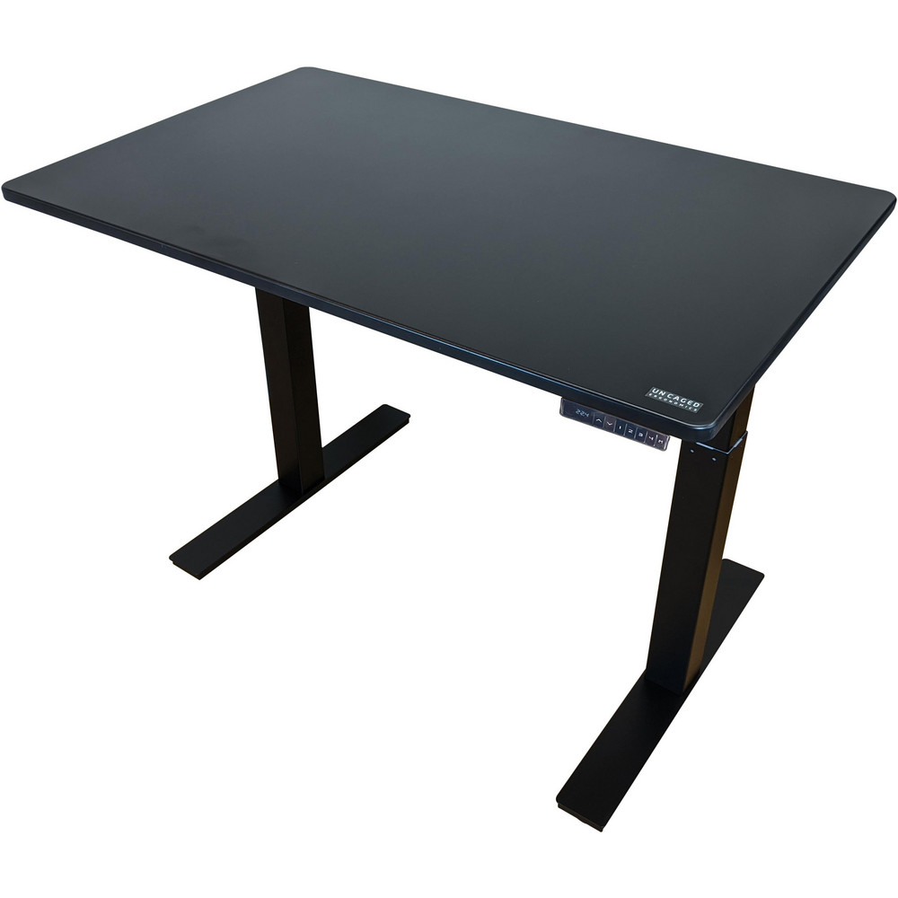 Uncaged Ergonomics - Double Pedestal Desk: MDF Top, Black with Black ...