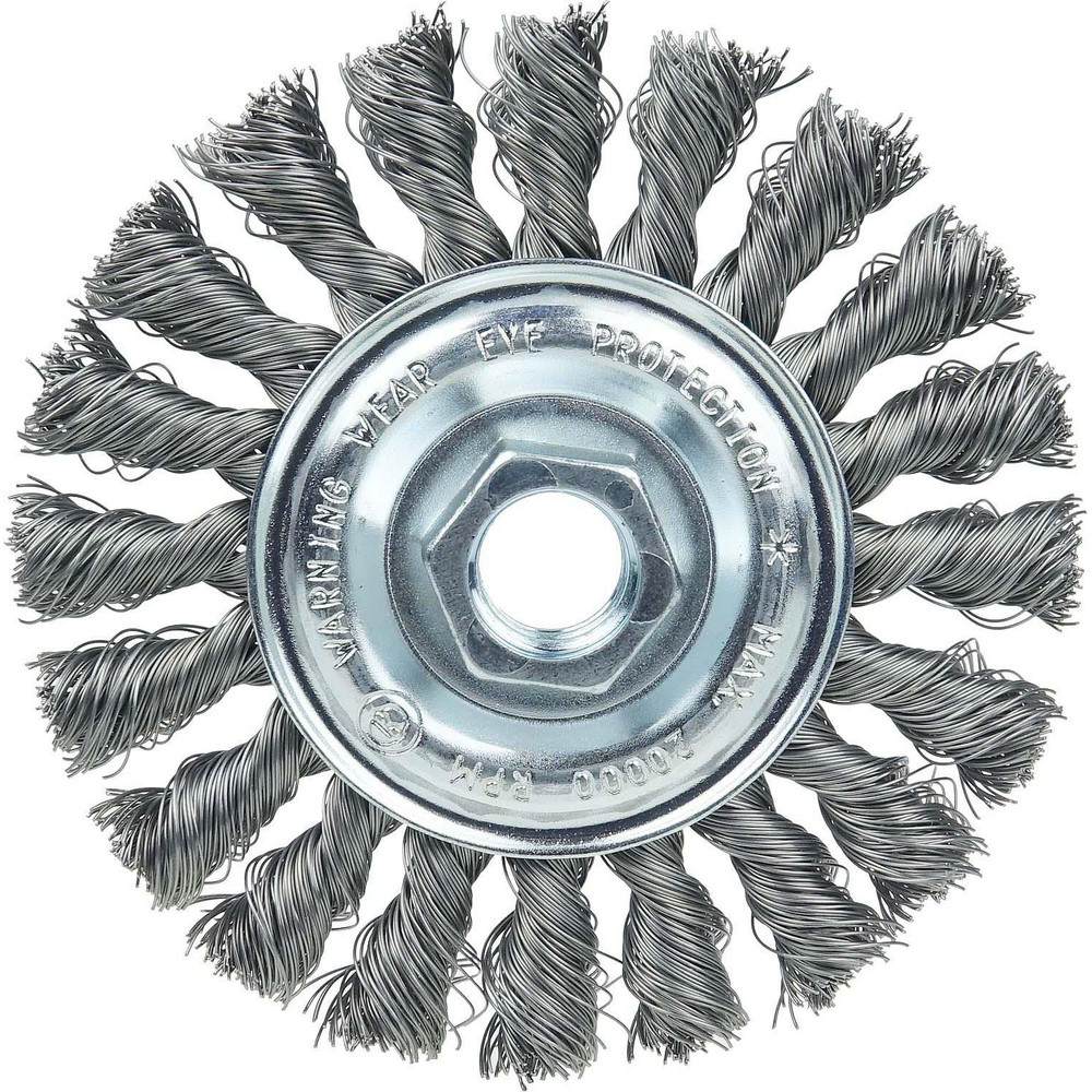 Weiler - Wheel Brush: 4" Wheel Dia, 1/2" Face Width, 0.0140" Wire Dia ...