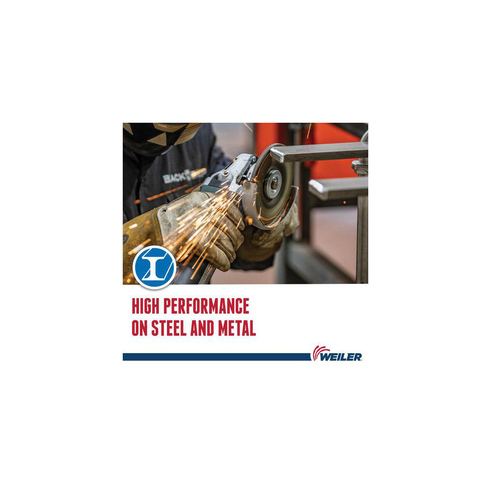 Weiler - Depressed-Center Wheel: Type 27, 6" Dia, 1/4" Thick, 7/8" Hole ...