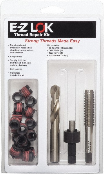 E-Z LOK - 20 Inserts, M8x1.25 Threaded Insert Thread Repair Kit | MSC ...
