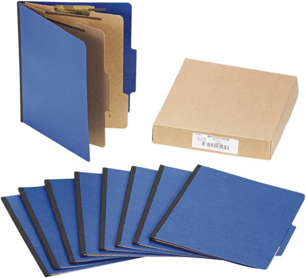 ACCO - File Folders with Top Tab: Letter, Dark Blue, 10/Pack | MSC Direct