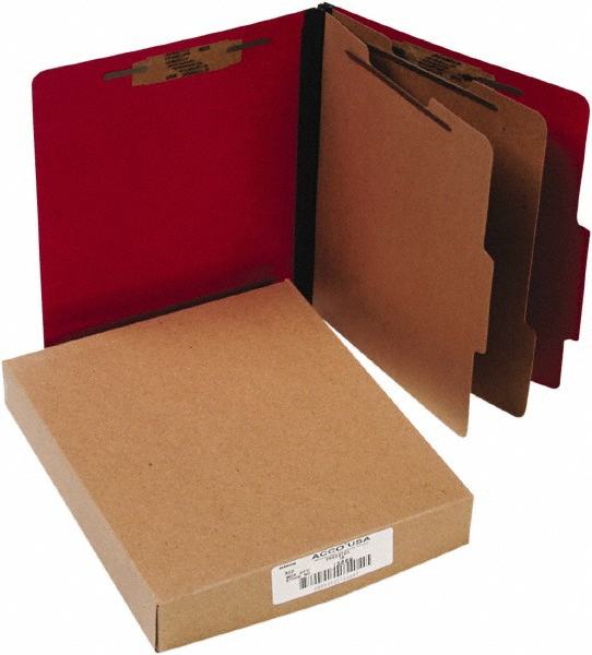 ACCO - File Folders with Top Tab: Letter, Executive Red, 10/Pack | MSC ...