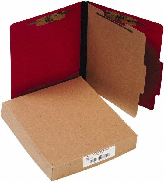 ACCO - File Folders with Top Tab: Letter, Executive Red, 10/Pack | MSC ...