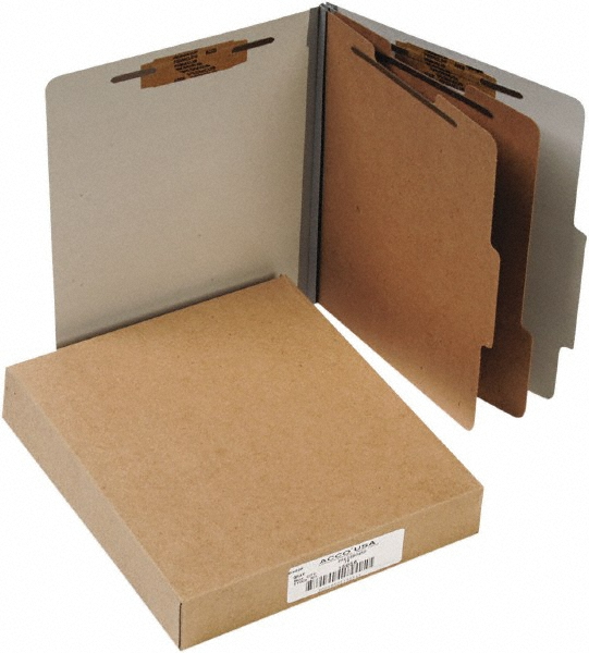 ACCO - File Folders with Top Tab: Letter, Gray, 10/Pack | MSC Direct