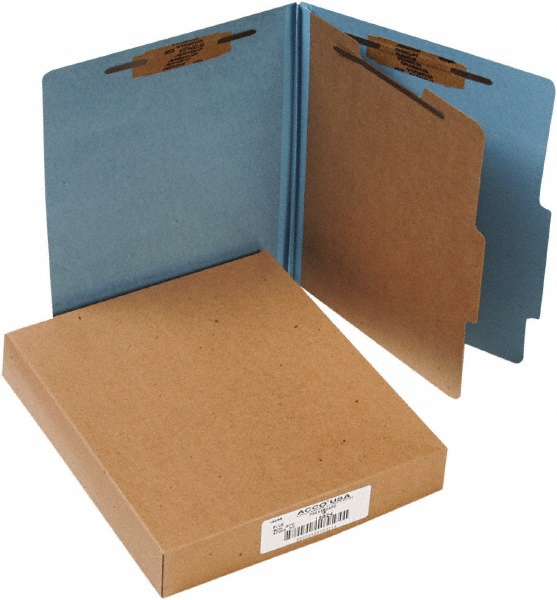ACCO - File Folders with Top Tab: Letter, Sky Blue, 10/Pack | MSC Direct