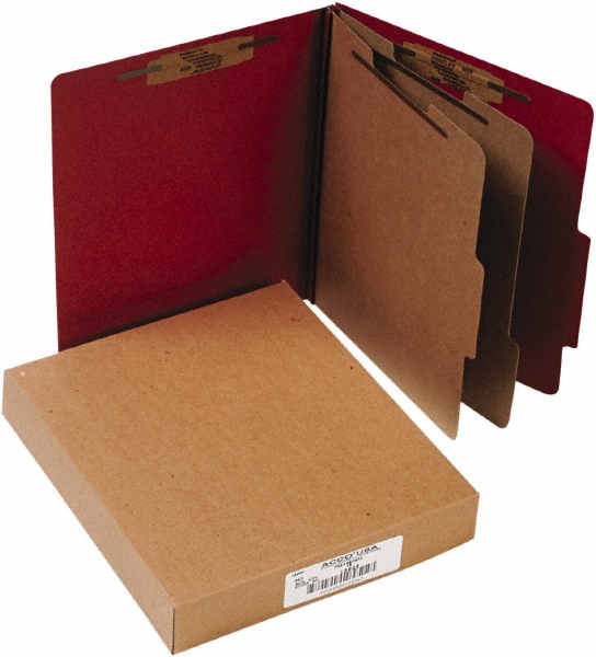 ACCO - File Folders with Top Tab: Letter, Earth Red, 10/Pack | MSC Direct