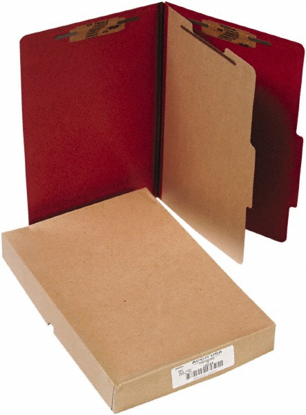 ACCO - File Folders with Top Tab: Legal, Earth Red, 10/Pack | MSC Direct