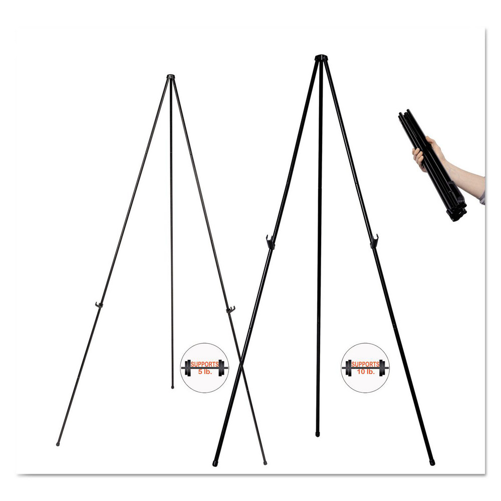 MasterVision - Folding Easel: 61-1/2" High, Black, Steel | MSC Direct