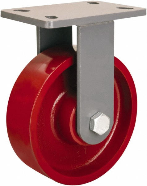Hamilton - Rigid Top Plate Caster: Cast Iron, 8" Wheel Dia, 2-1/2 ...