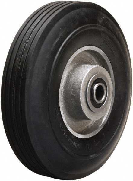 Hamilton - Caster Wheel: Rubber on Aluminum, 6" Dia, 2" Wide, 1/2" Axle ...