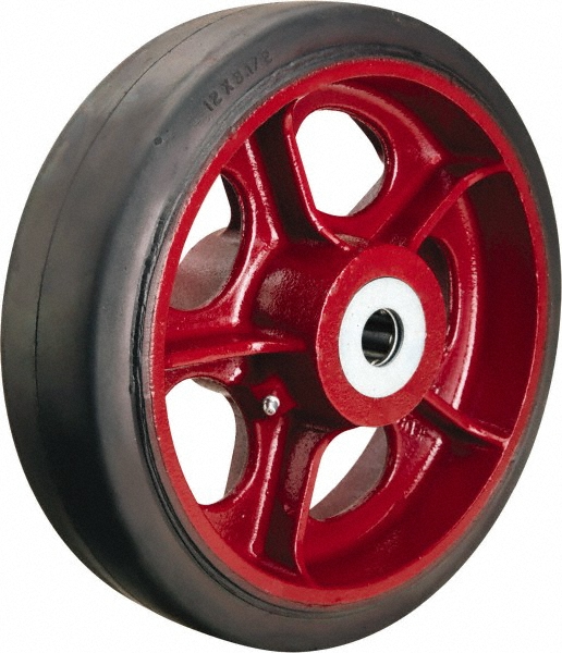 Hamilton - Caster Wheel: Rubber on Cast Iron, 12" Dia, 3-1/2" Wide, 2-3 ...