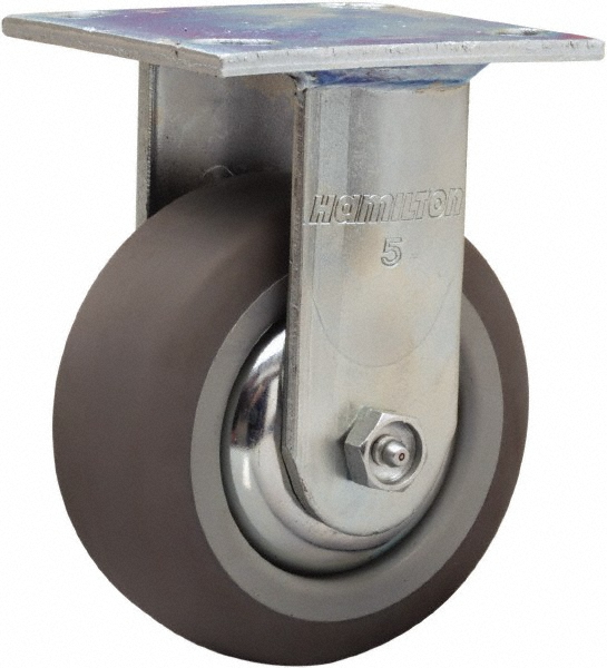 Hamilton - Rigid Top Plate Caster: Rubber Mold on Polyolefin, 5" Wheel ...